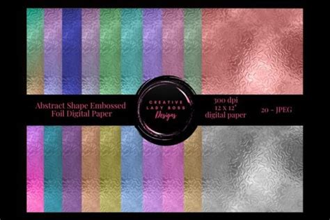 Abstract Shape Embossed Digital Paper Graphic By
