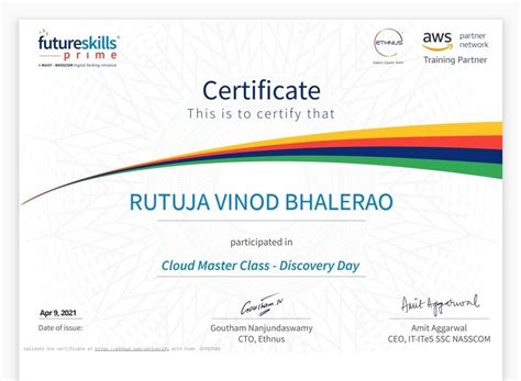 Rutuja Vb On Linkedin Ethnus Codemithra Aws Nasscom Futureskills