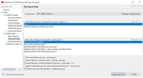 launchxl f28379d adding flashapi lib {error 10234 d unresolved symbols remain error 10010