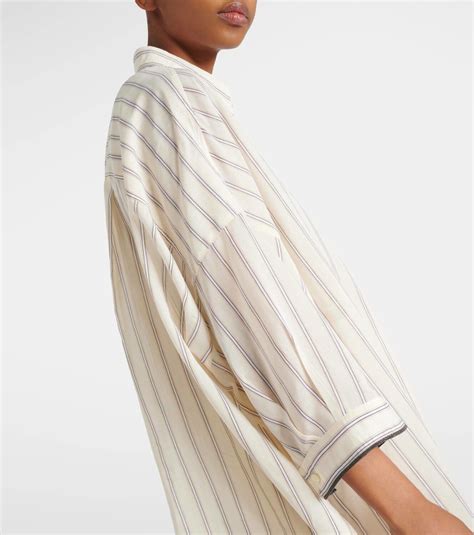 Brunello Cucinelli Striped Cotton And Silk Shirt Brunello Cucinelli
