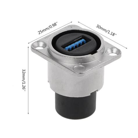 USB Socket Metal D Type Female To Female Connector Panel Mounting Holder Adapter Support