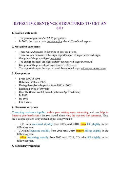 SOLUTION Ielts Writing Task 1 Structures Studypool