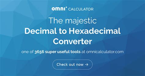 Decimal To Hexadecimal Converter