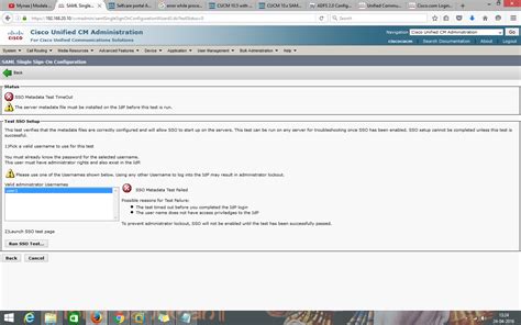 Cucm Sso Login Error Cisco Community