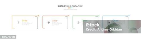 4가지 옵션 단계 또는 프로세스가 있는 비즈니스 인포그래픽 디자인 템플릿 개념에 대한 스톡 벡터 아트 및 기타 이미지 개념