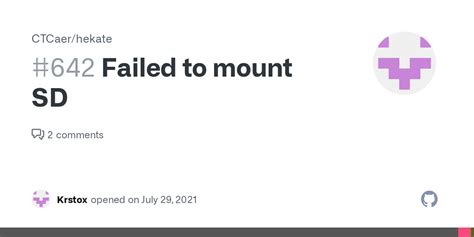 Failed To Mount Sd · Issue 642 · Ctcaerhekate · Github