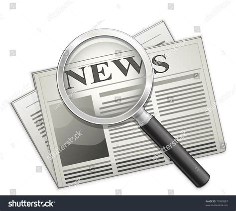 Newspaper Magnifying Glass Vector Newspaper Icon Stock Vector Royalty
