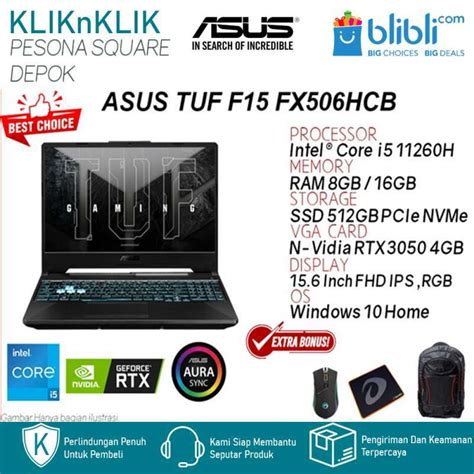 Jual Laptop Gaming Asus Tuf Gaming F15 Fx506hcb I5 11260h 16gb 512gb ...