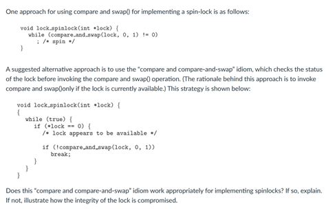 solved one approach for using compare and swap for