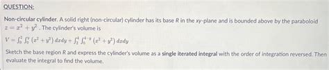 Solved Non Circular Cylinder A Solid Right Non Circular