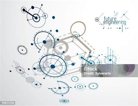미래 추상 벡터 기술 배경입니다 기계 공학 배경 화면입니다 0명에 대한 스톡 벡터 아트 및 기타 이미지 0명 Draft Sports 과학 Istock