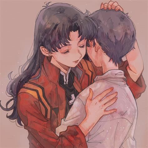 Ikari Shinji And Katsuragi Misato Neon Genesis Evangelion Drawn By Matsukoron Danbooru