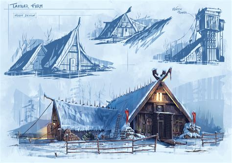Artstation Taknar Farm Quentin Marsollier Viking House Viking
