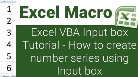 Excel Vba Input Box Tutorial How To Create Number Series Using Input Box