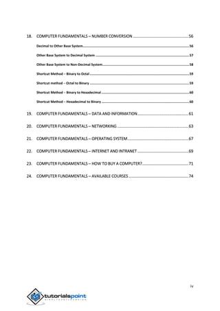 Computer Fundamentals Tutorial PDF