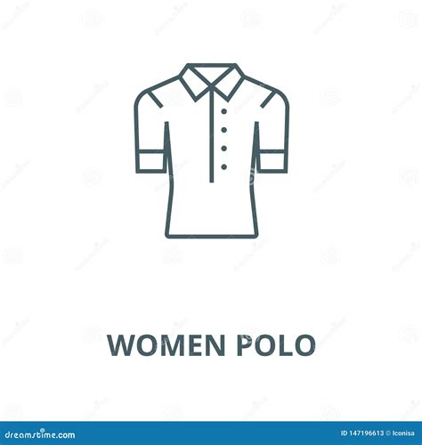 Women Polo Vector Line Icon Linear Concept Outline Sign Symbol Stock Vector Illustration Of