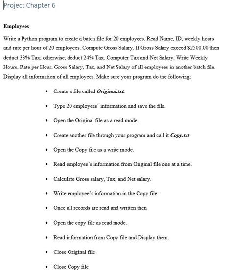 Solved Project Chapter 6 Employees Write A Python Program To