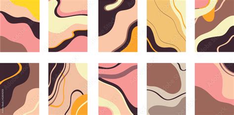 Abstract Modern Templates With Nude Neutral Tones Minimalistic Trend Abstract Design With