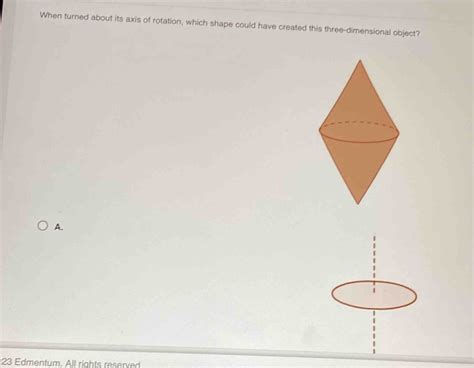 Solved When Turned About Its Axis Of Rotation Which Shape Could Have
