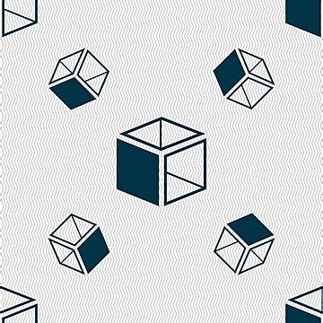 Vector Seamless Geometric Texture Pattern Of D Cube Icon Sign Vector Cube Token Creative PNG
