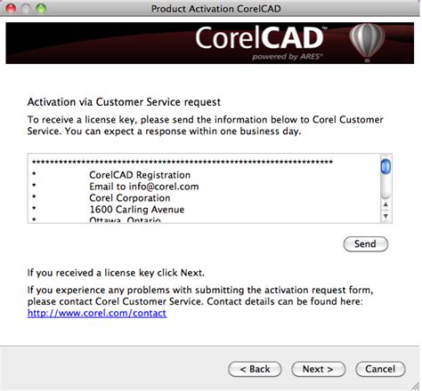 KB Corel Activating CorelCAD On Mac OS X