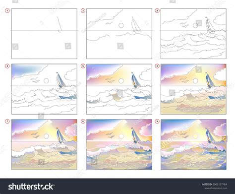 How Learn Draw Sketch Seascape Sea Stock Vector Royalty Free 2006167184 Shutterstock