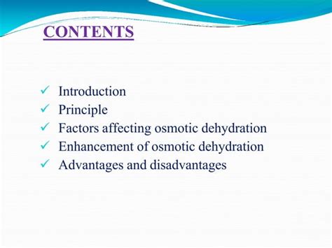Osmotic Dehydration In Food Processing Sector Pptx