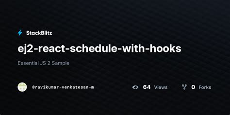 Ej React Schedule With Hooks Stackblitz