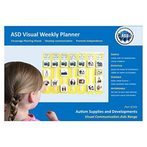 Plastic Visual Asd Weekly Planner Picture Communication Symbols On Onbuy