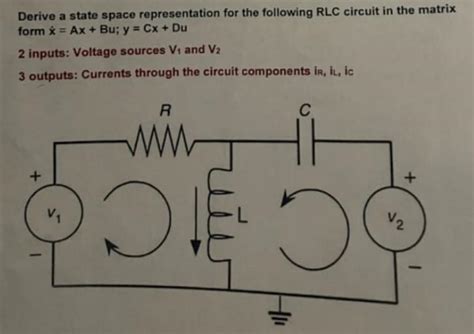 Solved Derive A State Space Representation For The Following