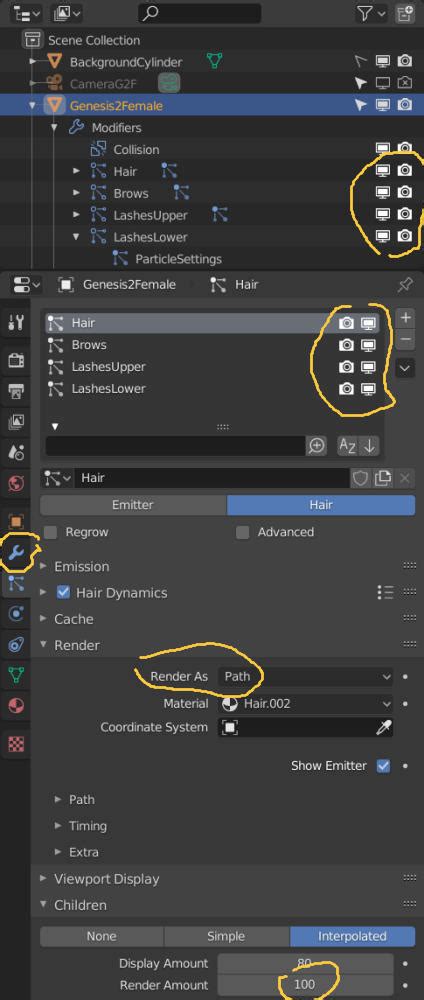 Hair Does Not Render But Shows Up In Viewports Modeling Blender
