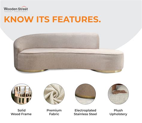 Buy Osbert 3 Seater Curved Sofa Cotton Jade Ivory At 21 Off Online