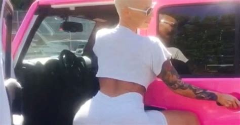 Watch Amber Rose Twerk In Slow Motion From The Side Of A Pink Hummer In Bizarre Footage Mirror