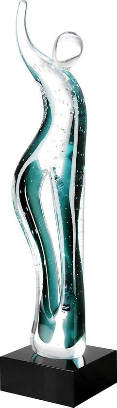 Modern Glaskunst Beeld In Groen Glas Waving Glassart 10 X 10 X 45 Cm Lxbxh Bol