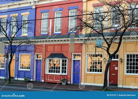 Colorful shops stock photo. Image of trees, colorful, front - 61910