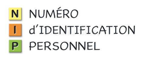 Nip Initials In Colored 3d Cubes With Meaning In French Language Stock Illustration