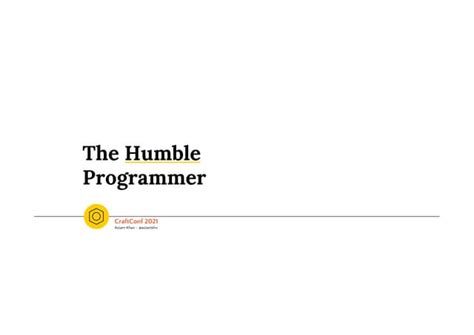 the humble programmer ppt