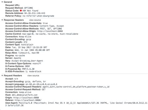 Javascript Response For Preflight Has Invalid Status Code 404