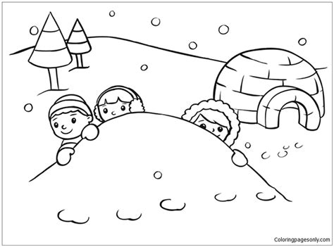 On A Snowy Day Coloring Page Free Printable Coloring Pages