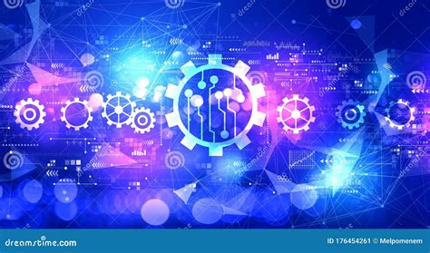 Automation Concept With Technology Light Background Stock Illustration Illustration Of Blur