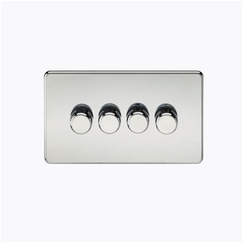 Screwless 13A 2G DP Switched Socket Polished Chrome With Black Insert Evolution Electronics