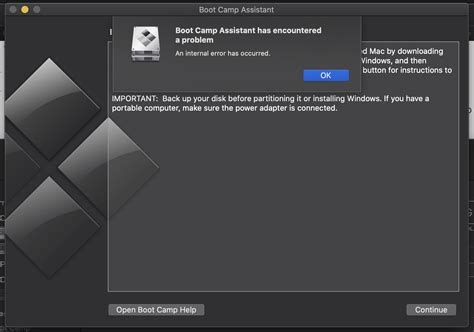 Boot Camp Assistant Encountered An Internal Problem R Bootcamp