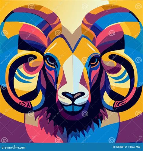Head Of The Ram Colorful Vector Illustration For Your Design Stock Vector Illustration Of