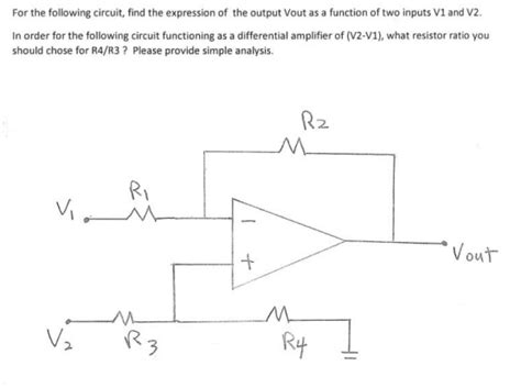 for the following circuit find the expression of the