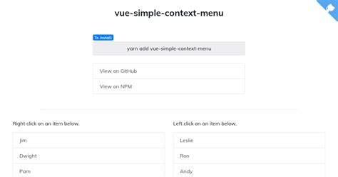 Vue Simple Context Menu Codesandbox