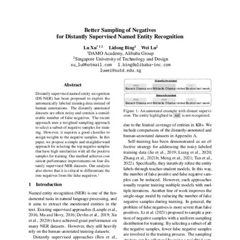 Sampling Better Negatives For Distantly Supervised Named Entity Recognition Acl Anthology