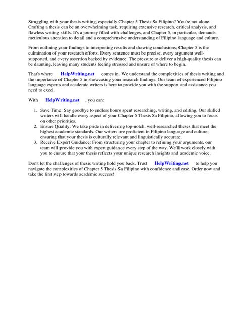 Chapter 5 Thesis Sa Filipino Pdf