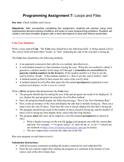 Solved Programming Assignment 7 Loops And Files Due Date