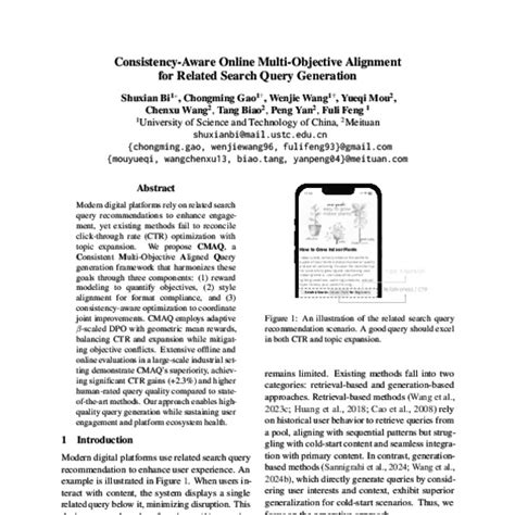 Consistency Aware Online Multi Objective Alignment For Related Search Query Generation Acl