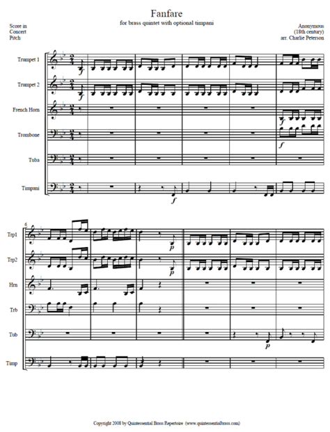Quintessential Brass Repertoire Anonymous Fanfare
